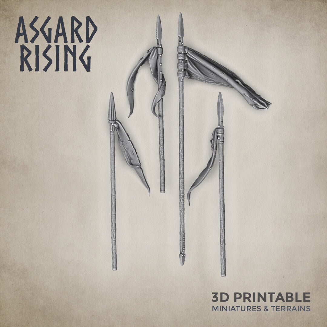 3D Printed Asgard Rising Banners Set - 32mm D&D - Etsy