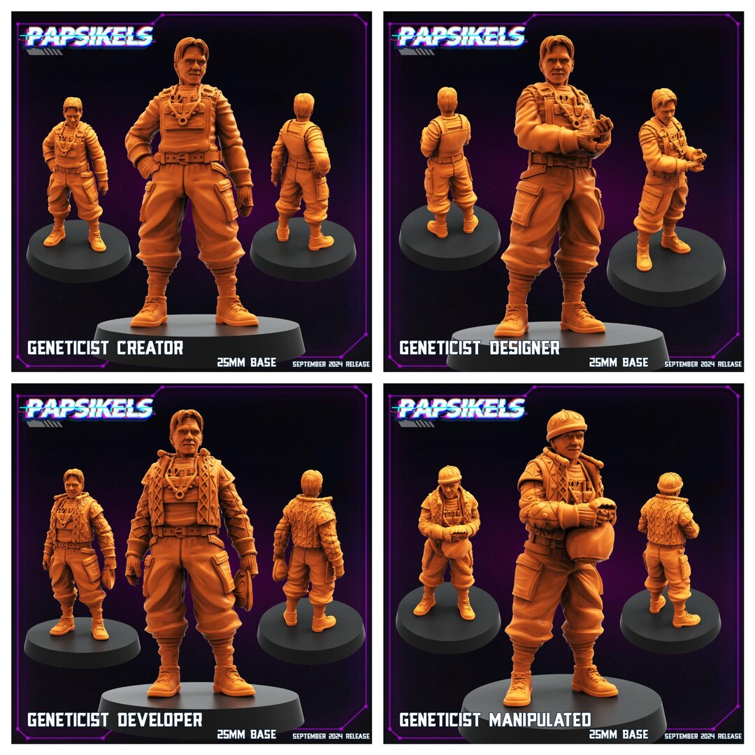 3D Printed Papsikels SEPTEMBER 2024 CYBERPUNK Geneticist Set 28mm 32mm - Etsy