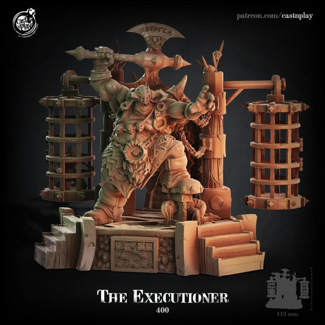 3D Printed Cast N Play - the Executioner 28mm 32mm D&D - Etsy