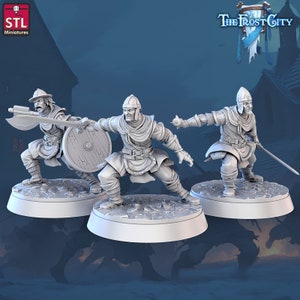 3D Printed STL Miniatures the Frost City Army Soldiers Sets Modular 28 32mm War Gaming D&D ...