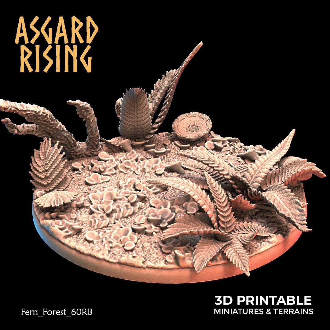 3D Printed Asgard Rising Fern Forest 60mm Round Base Wargaming Dnd - Etsy