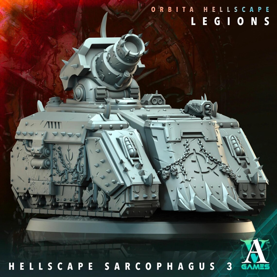 3D Printed Archvillain Games Hellscape Sarcophagus Orbita Hellscape ...