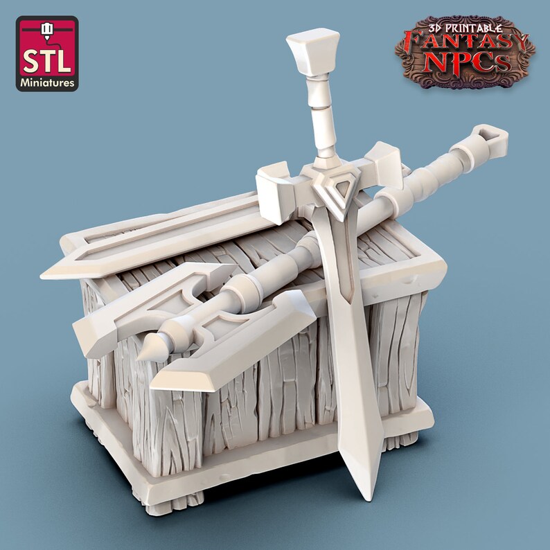 3D Printed STL Miniatures Weapons Merchant Set Fantasy NPC - Etsy