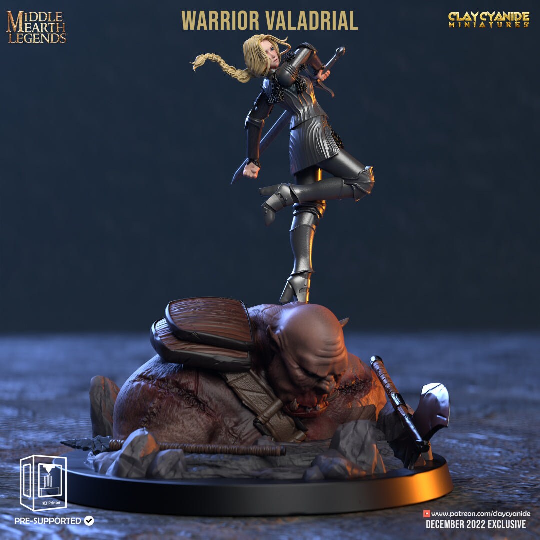 3D Printed Clay Cyanide Warrior Valadrial Middle Earth Legends D&D - Etsy
