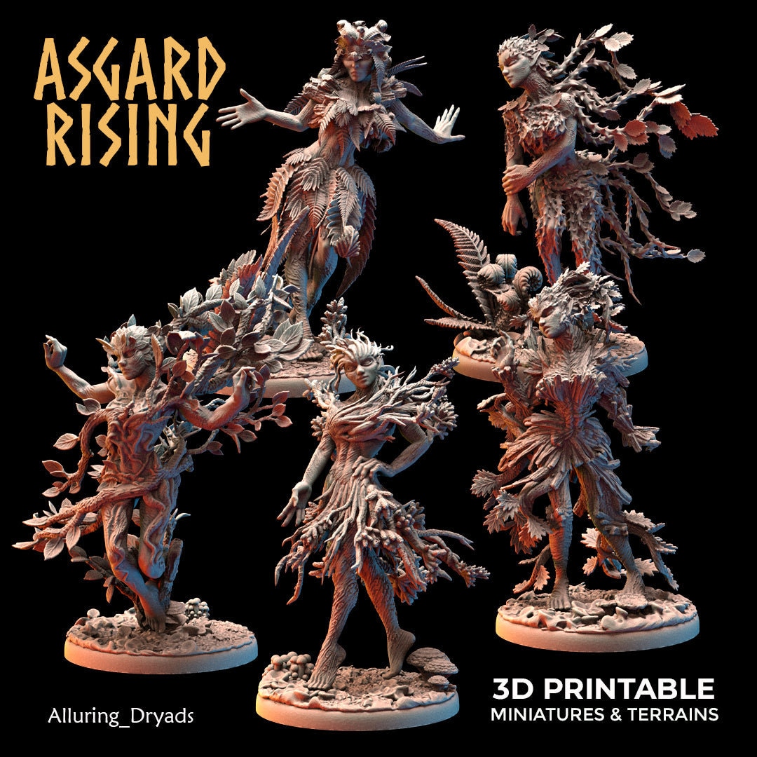 3D Printed Asgard Rising Alluring Dryads 28 32 Mm Wargaming Dnd - Etsy