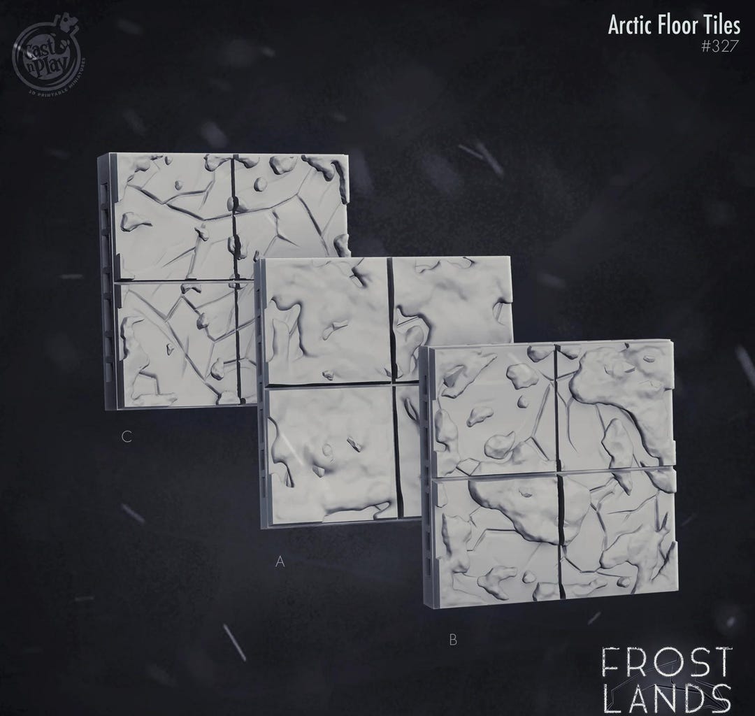 3D Printed Cast N Play Frostlands - Arctic Floor Tiles 28mm 32mm D&D - Etsy
