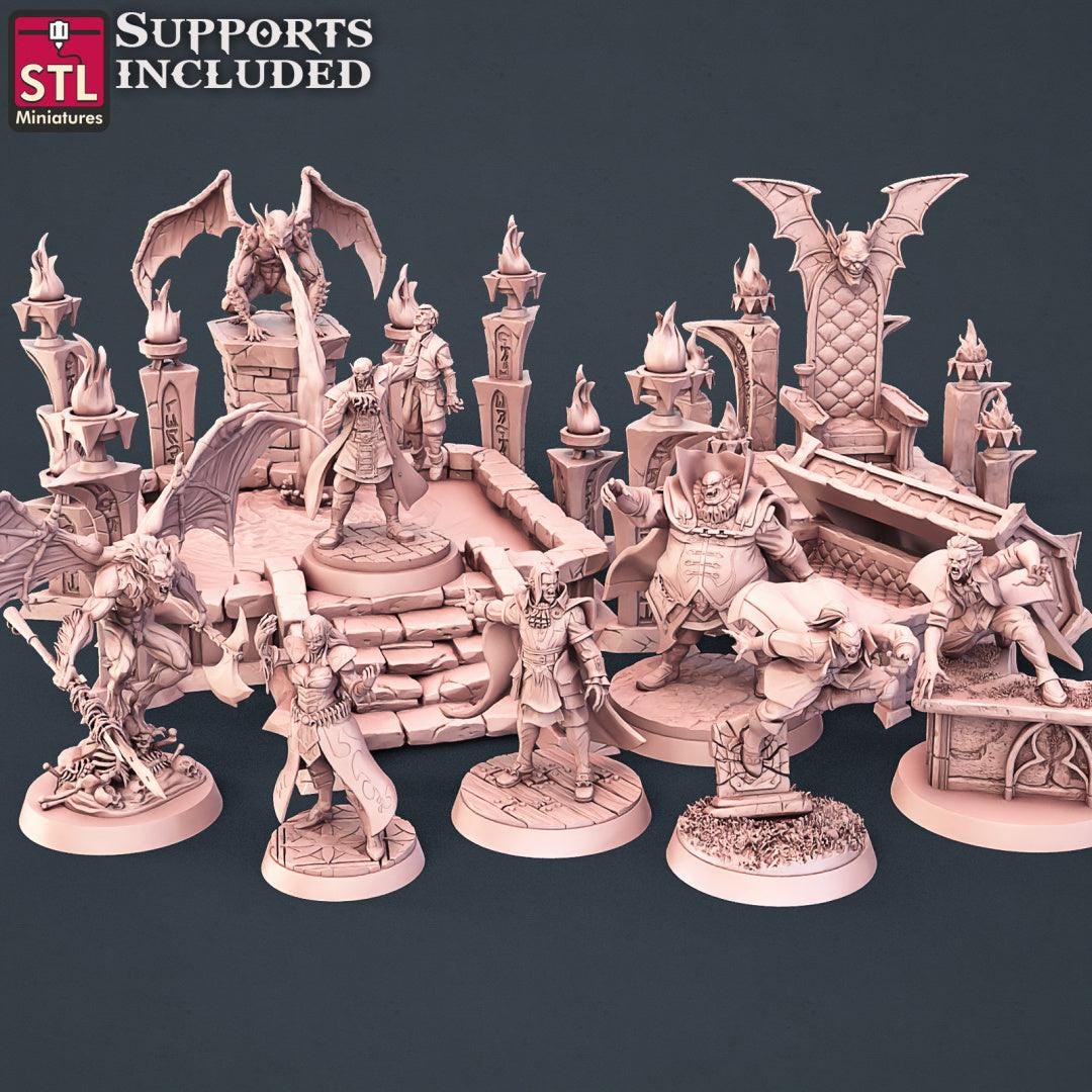 3D Printed STL Miniatures Vampire Set 28 - 32mm War Gaming D&D - Etsy