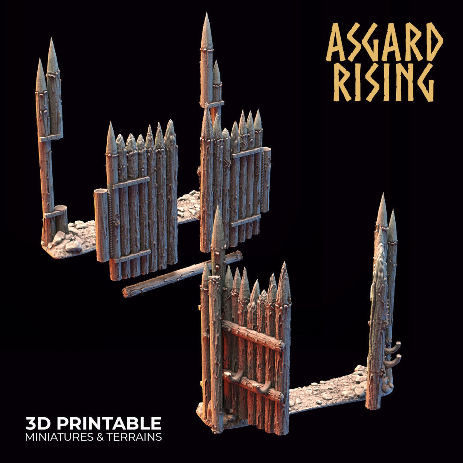 3D Printed Asgard Rising Fortified Village Palisade Wall - Etsy
