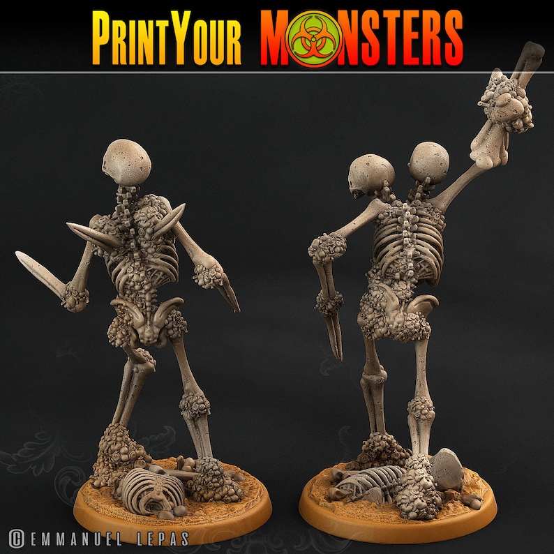 3D Printed Print Your Monsters Skeletons Land of Bones Set 28mm - 32mm ...