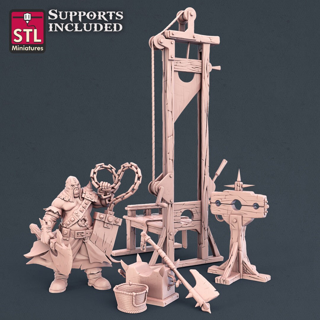 3D Printed STL Miniatures Executioner Set 28mm - 32mm War Gaming D&D - Etsy