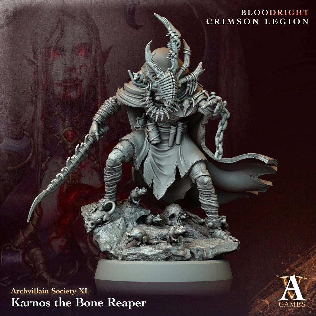 3D Printed Archvillain Games Karnos - the Bone Reaper Archvillain ...
