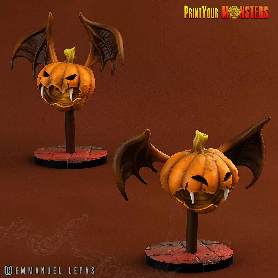 3D Printed Print Your Monster Pumpkin Bats Pumpkins From Hell 28 32mm D&D - Etsy