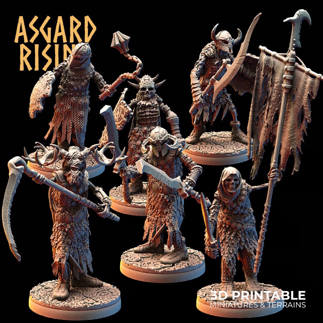 3D Printed Asgard Rising Draugr Barrow Guards Modular Set C 28 32 Mm ...