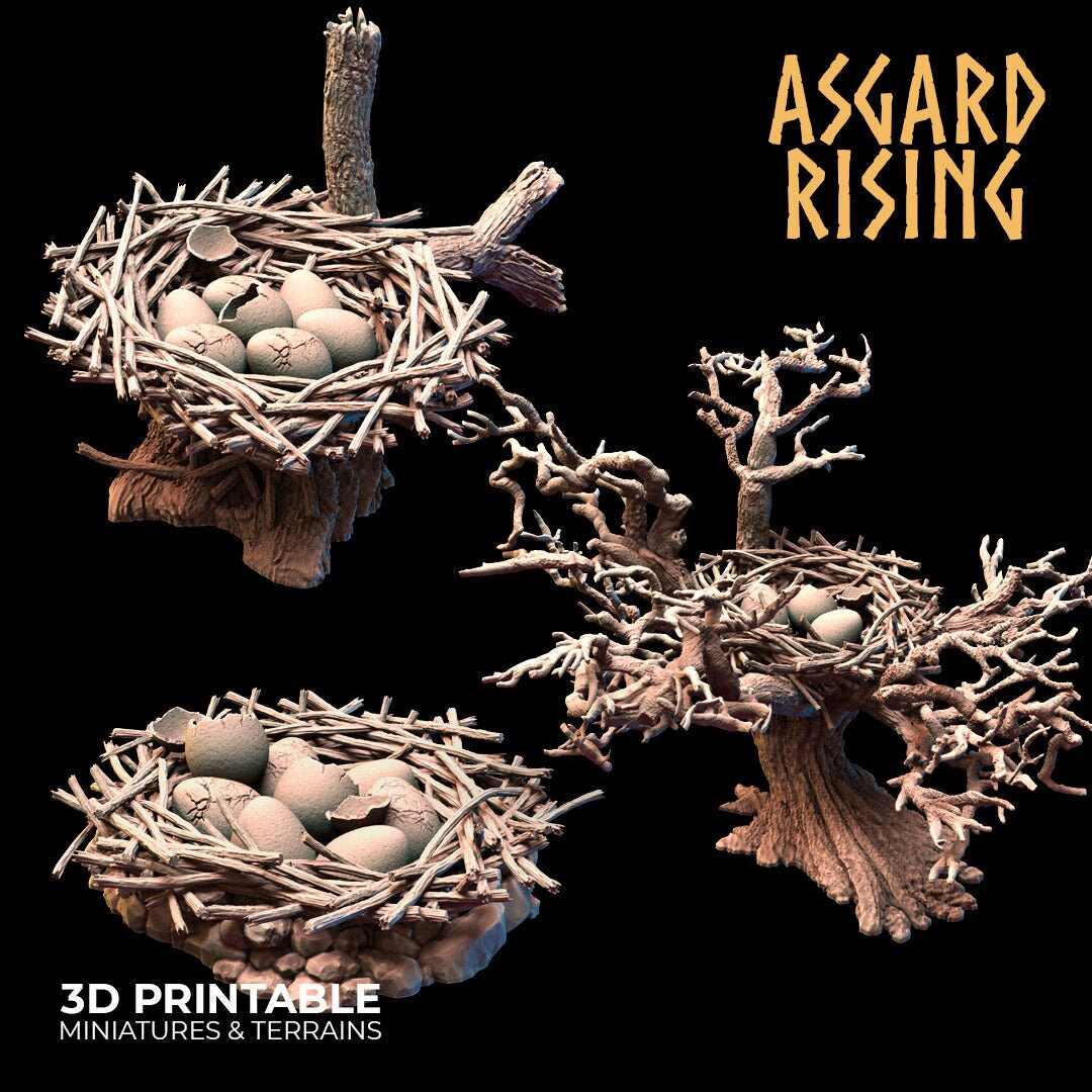 3D Printed Asgard Rising Griffin Nest Set 32mm D&D - Etsy