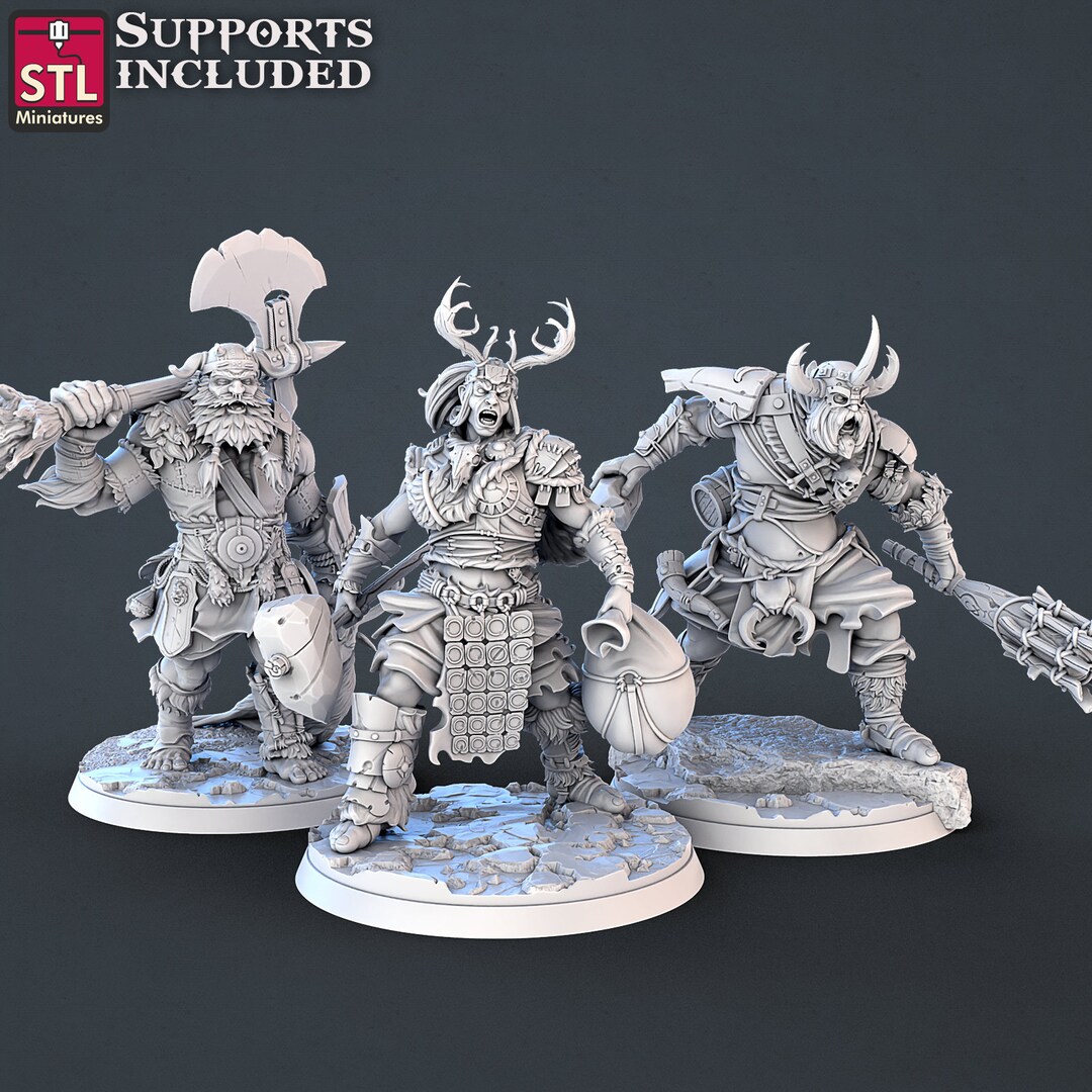 3D Printed STL Miniatures Frost Giants Set | 28 - 32mm War Gaming D&D ...