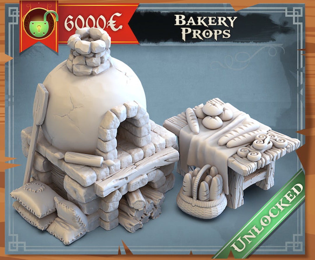 3D Printed STL Miniatures Bakery Props 28 32mm War Gaming - Etsy