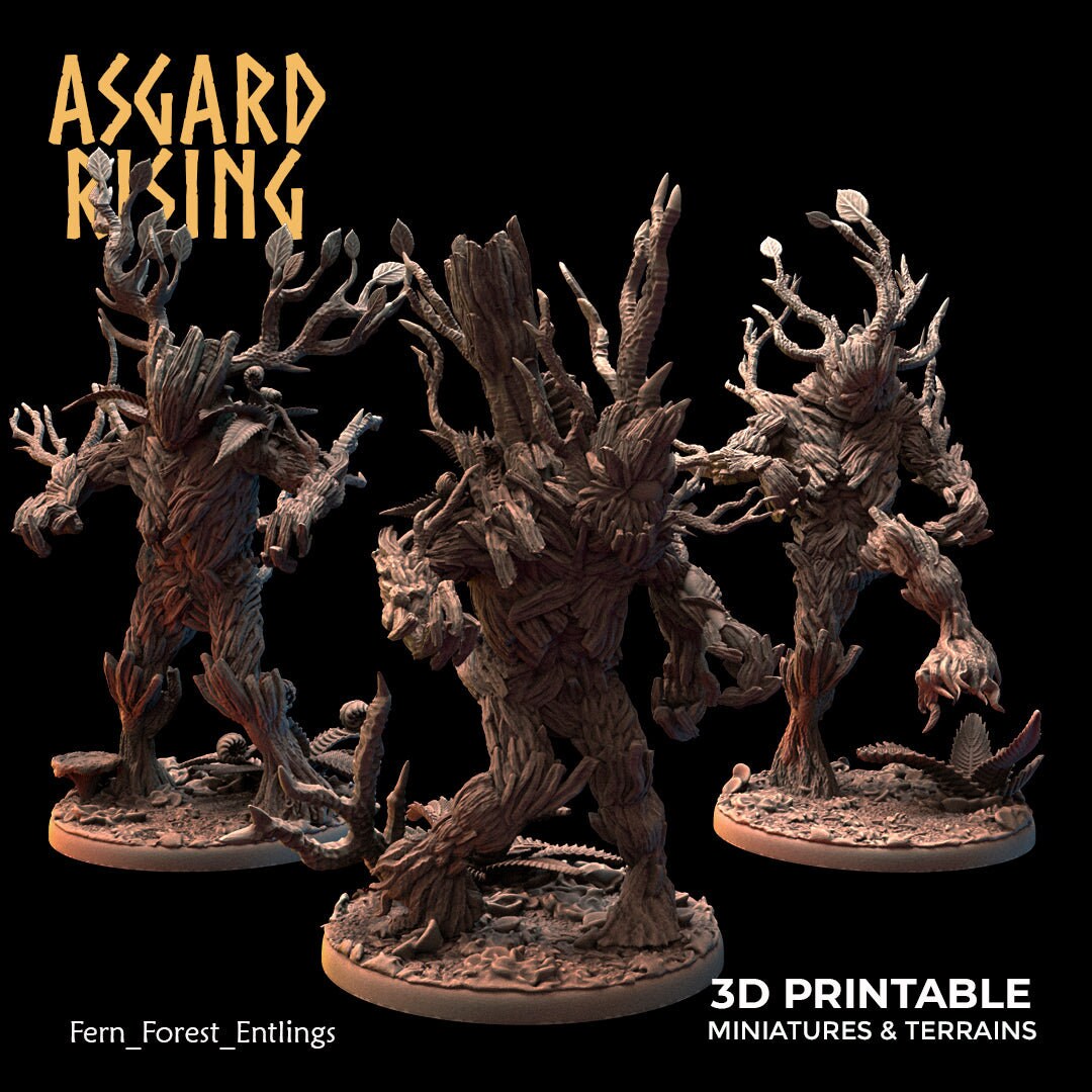3D Printed Asgard Rising Fern Forest Entlings 28 32 Mm Wargaming Dnd - Etsy