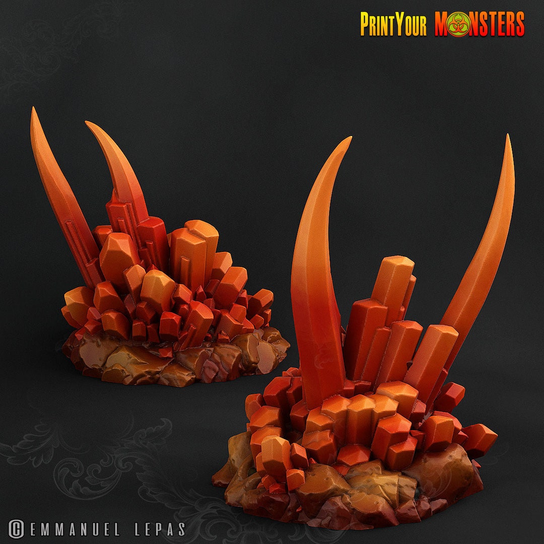 3D Printed Print Your Monsters Crystal Rocks Legendary Crystal - Etsy