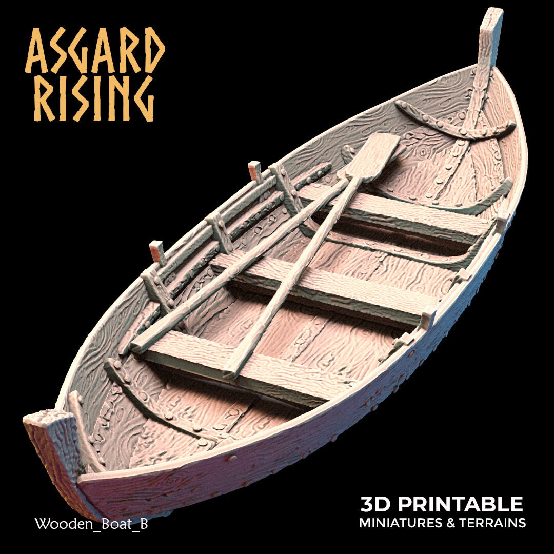 3D Printed Asgard Rising the Coastal Harbor Wooden Boat Set 28 32 Mm ...