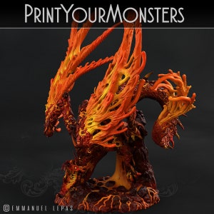 3D Printed Print Your Monsters Infernal Magma Dragon 28mm 32mm D&D ...