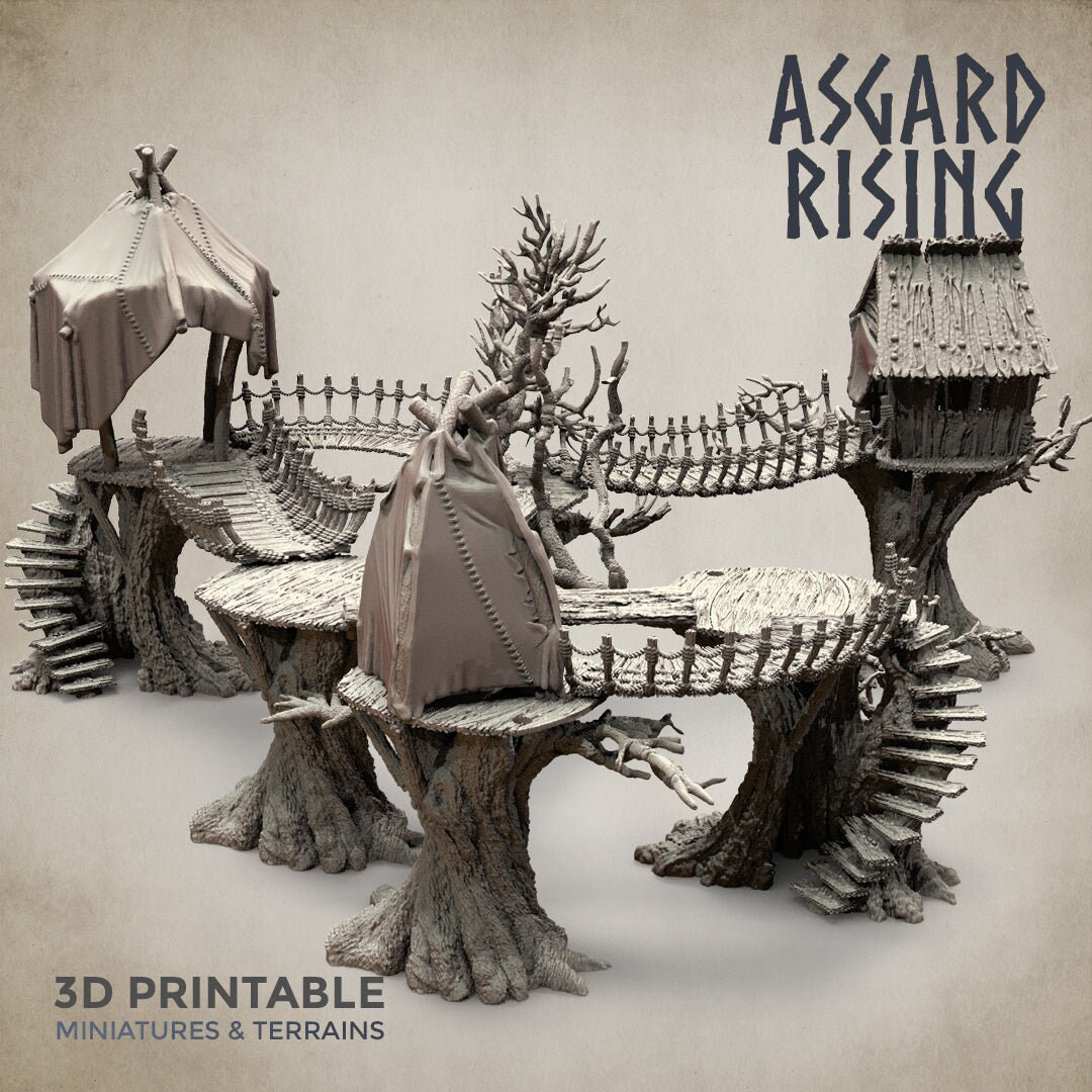 3D Printed Asgard Rising Forest Village 28mm 32mm Ragnarok D&D - Etsy