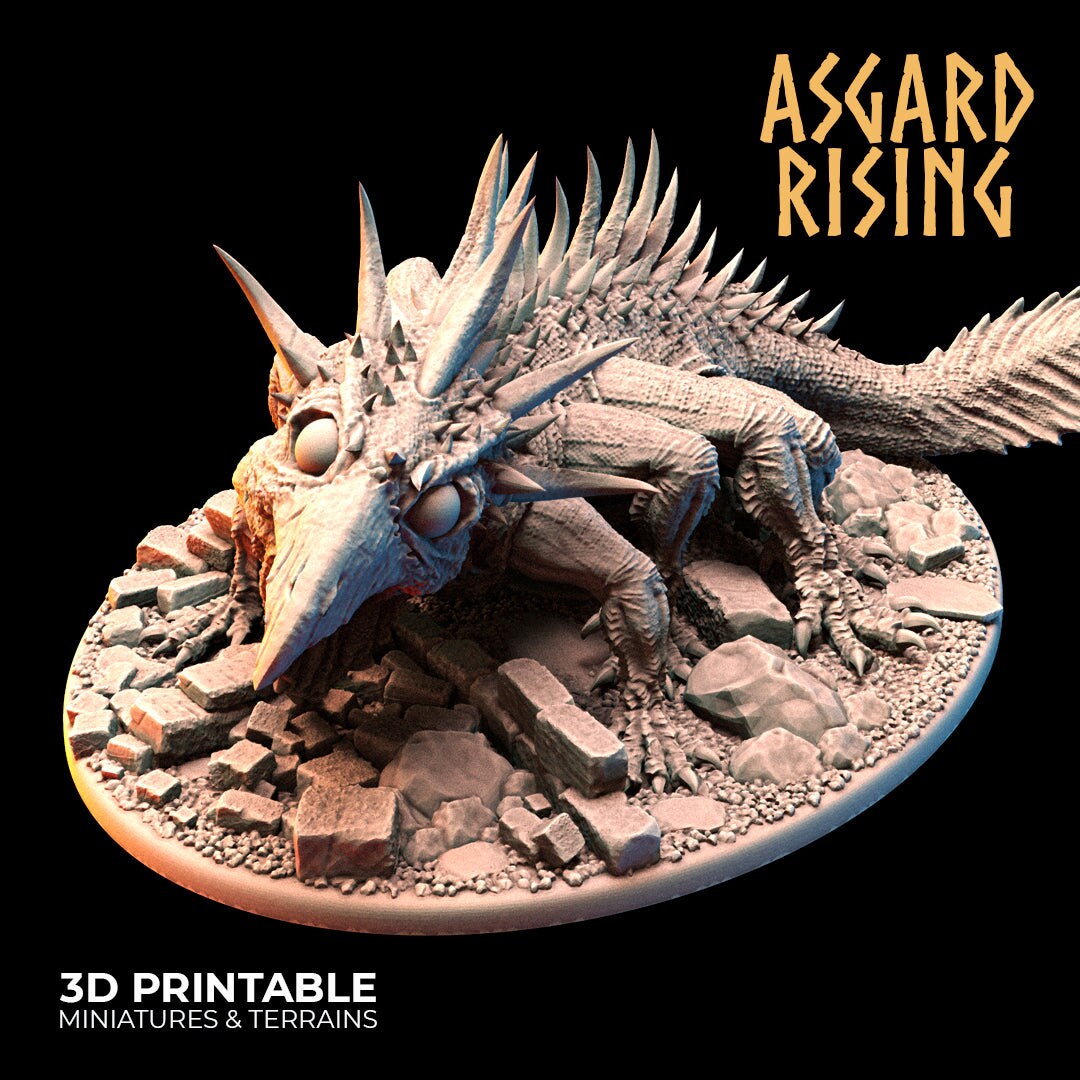 3D Printed Asgard Rising King of Serpents Basilisk 32mm D&D | Etsy