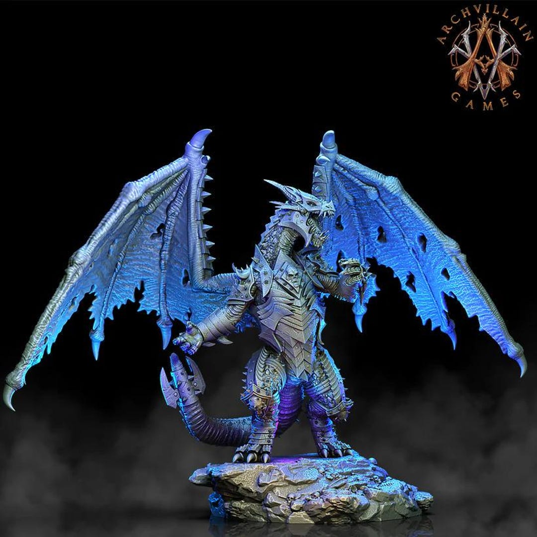 3D Printed Archvillain Games - Erevos the Death Dragon 28mm 32mm D&D - Etsy