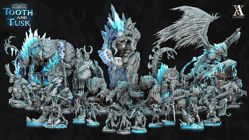 3D Printed Archvillain Games Frostburn Horrors Tooth and Tusk - Fionrir ...