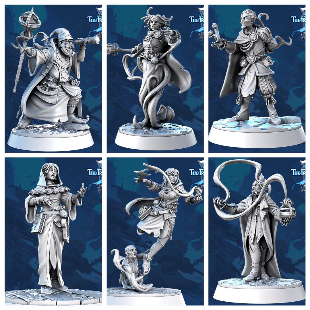3D Printed STL Miniatures Mages Set Core Characters the Frost City 3 28 ...