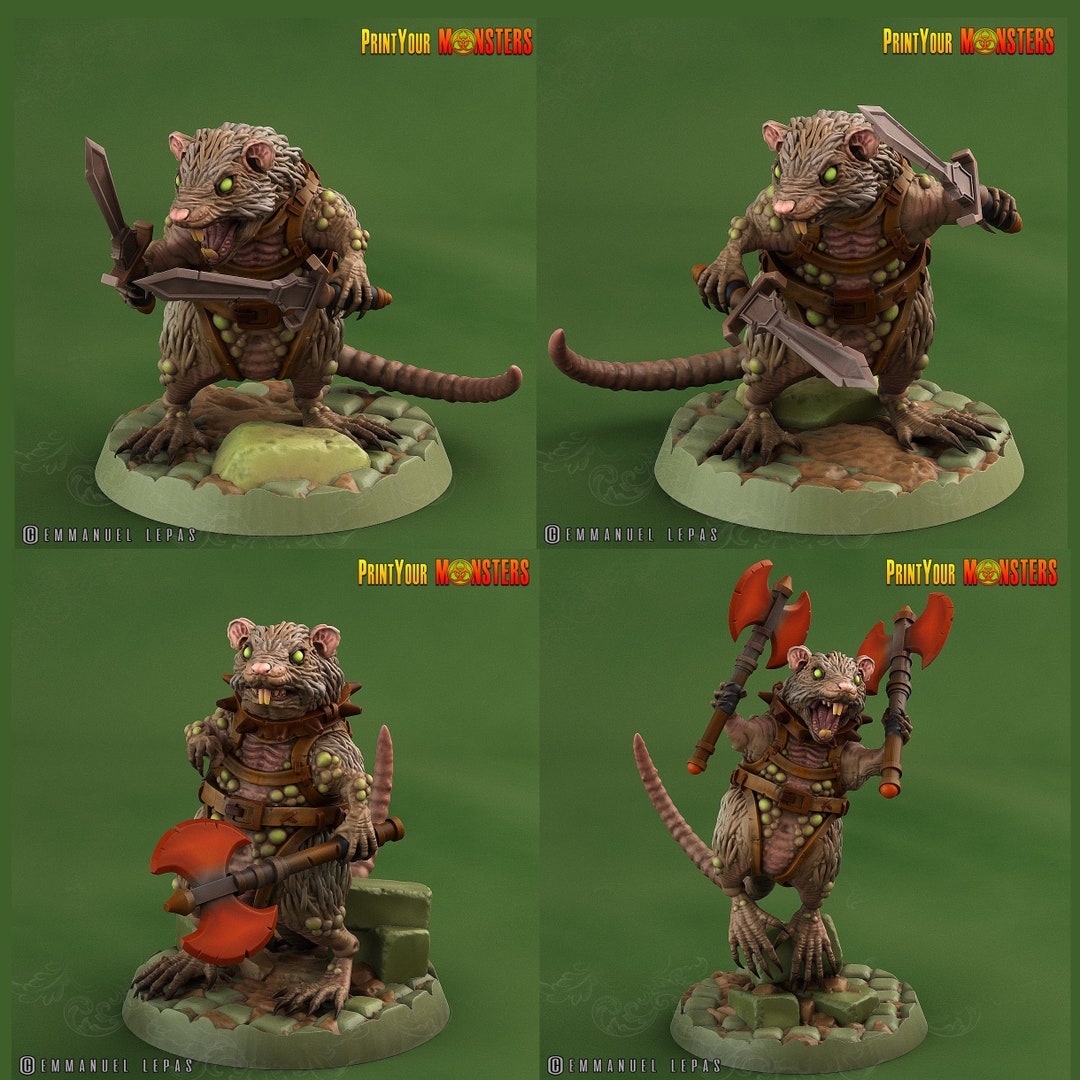 3D Printed Print Your Monsters Toxic Rat Soldiers the Toxic Rats ...