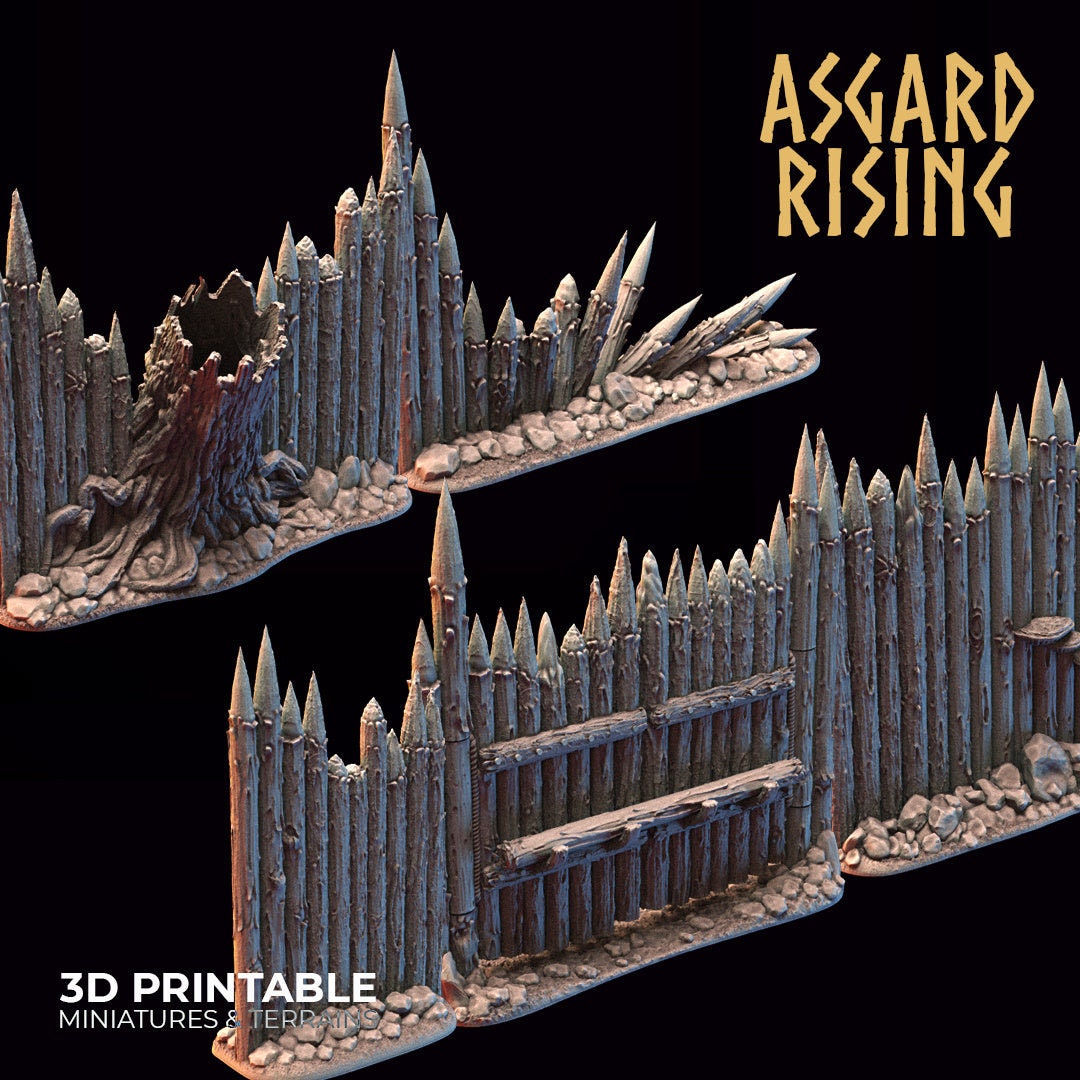 3D Printed Asgard Rising Fortified Village Palisade Wall - Etsy