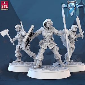 3D Printed STL Miniatures the Frost City Army Soldiers Sets - Modular 28 - 32mm War Gaming D&D ...