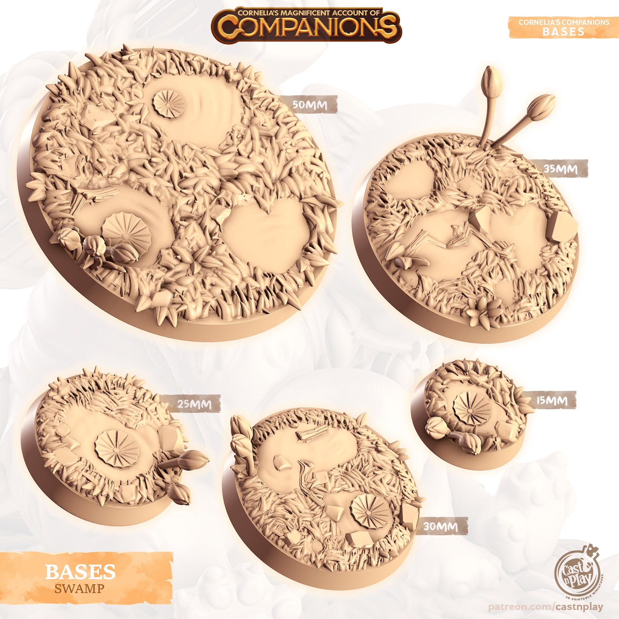 3D Printed Cast N Play Swamp Bases Companion's Bases Master Pack ...