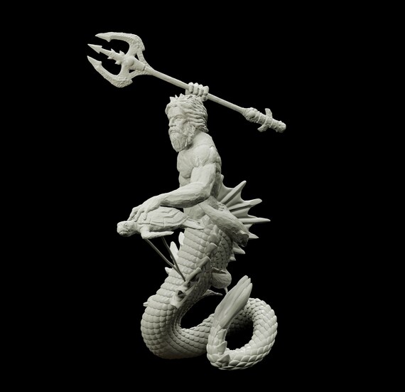 3D Printed Bestiary Vol. 4 Nafarrate Neptune Merman 32mm | Etsy