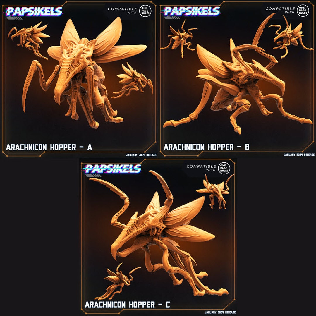 3D Printed Papsikels Arachnicon Hoppers Set Dropship Troopers 28mm 32mm ...