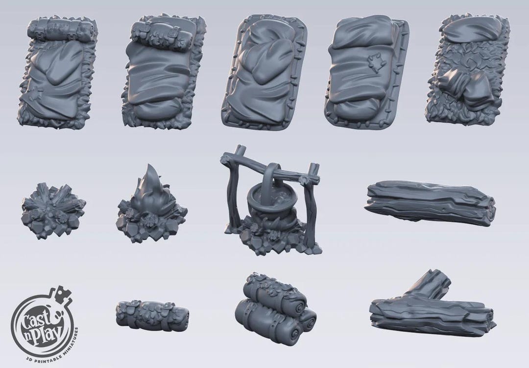 3D Printed Cast N Play - Camp Props 28mm 32mm D&D - Etsy