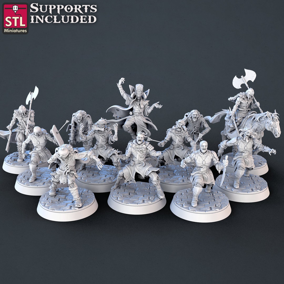 3D Printed STL Miniatures Undead Set 28mm 32mm War Gaming - Etsy