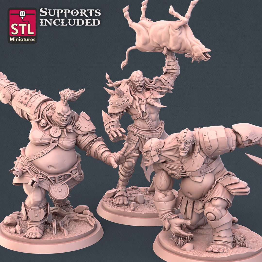 3D Printed STL Miniatures Giants Set 28mm - 32mm War Gaming D&D - Etsy