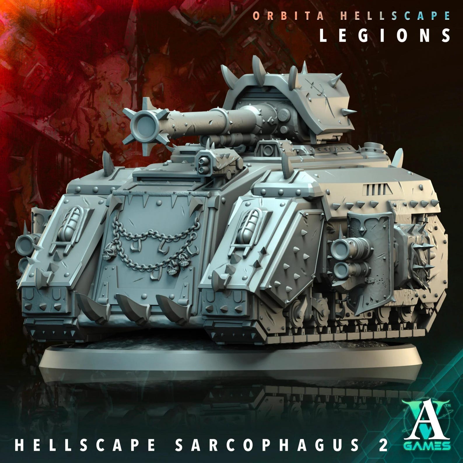 3D Printed Archvillain Games Hellscape Sarcophagus Orbita Hellscape ...