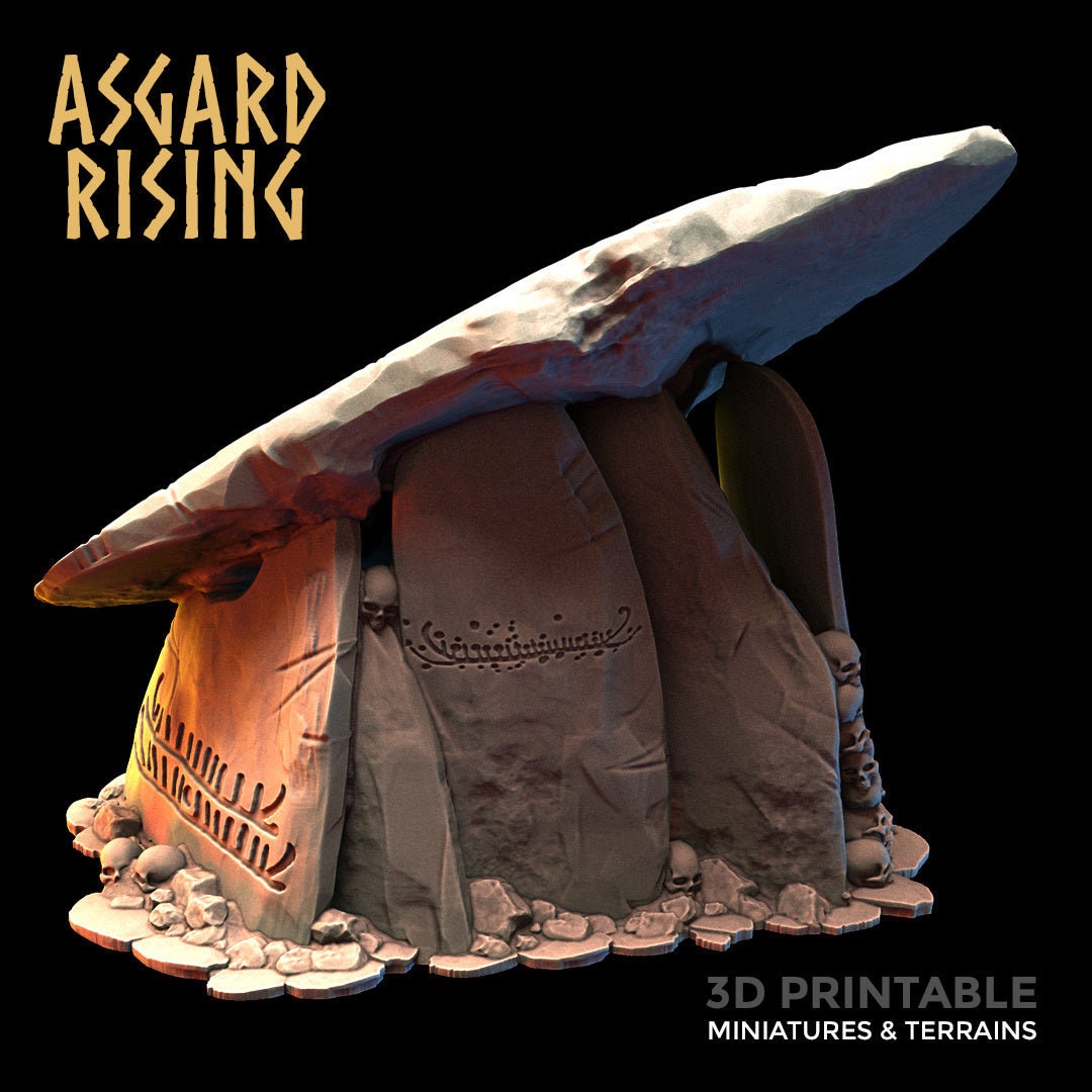 3D Printed Asgard Rising Megalithic Dolmen Tombstone 28mm-32mm Ragnarok ...