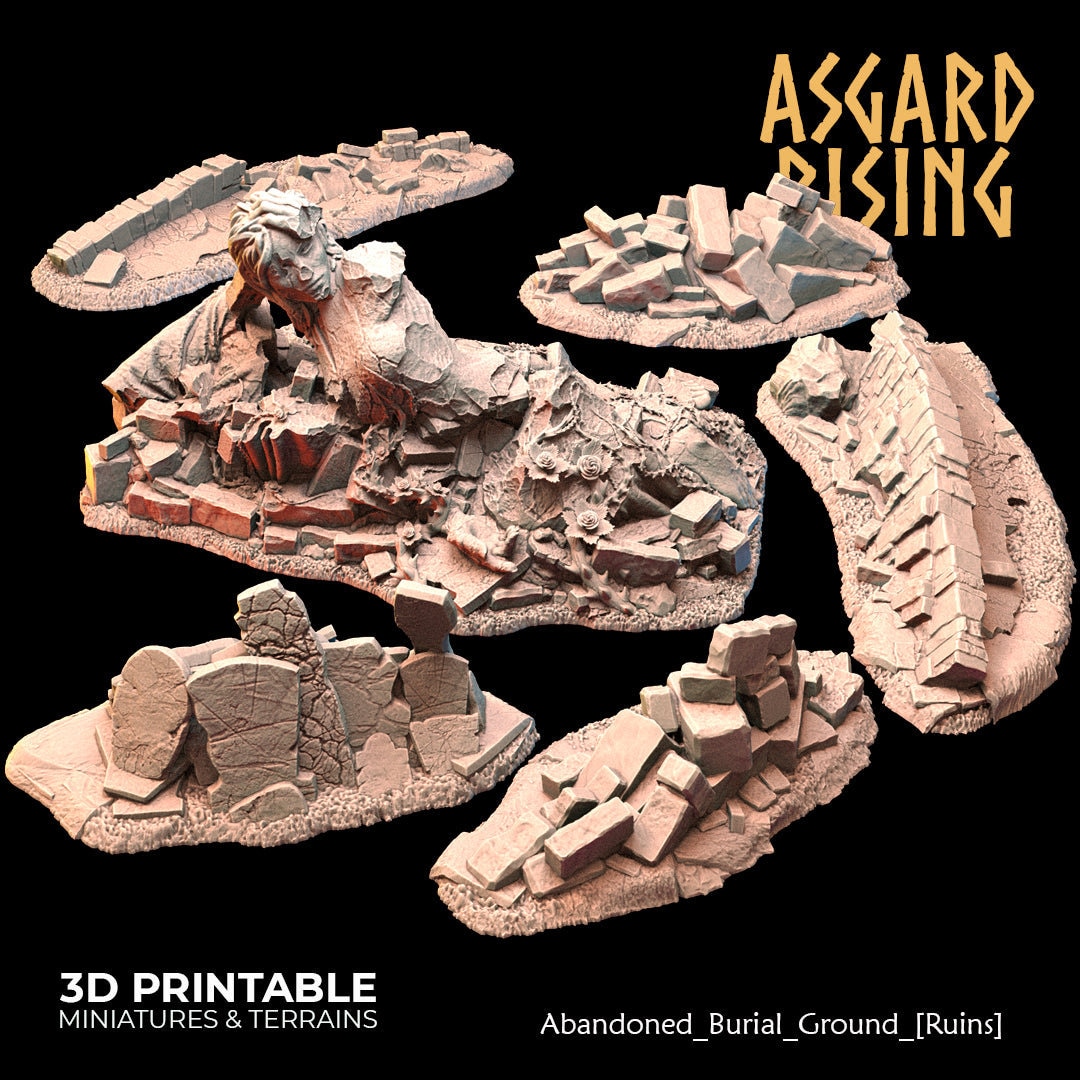 3D Printed Asgard Rising Abandoned Burial Ground Ruins 28 32 Mm ...
