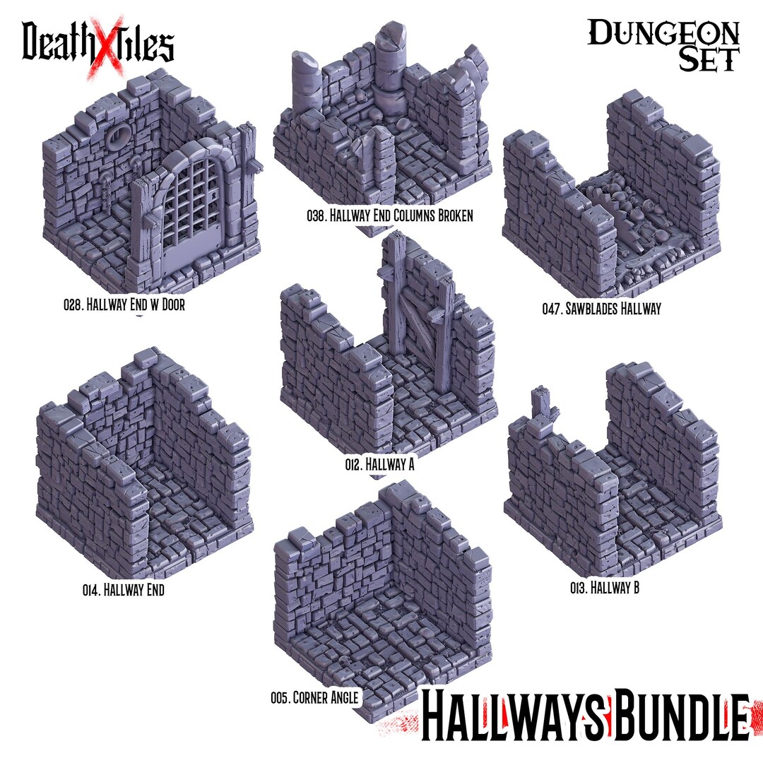 3D Printed Cast N Play Death X Tiles Hallways Set 28mm 32mm D&D - Etsy