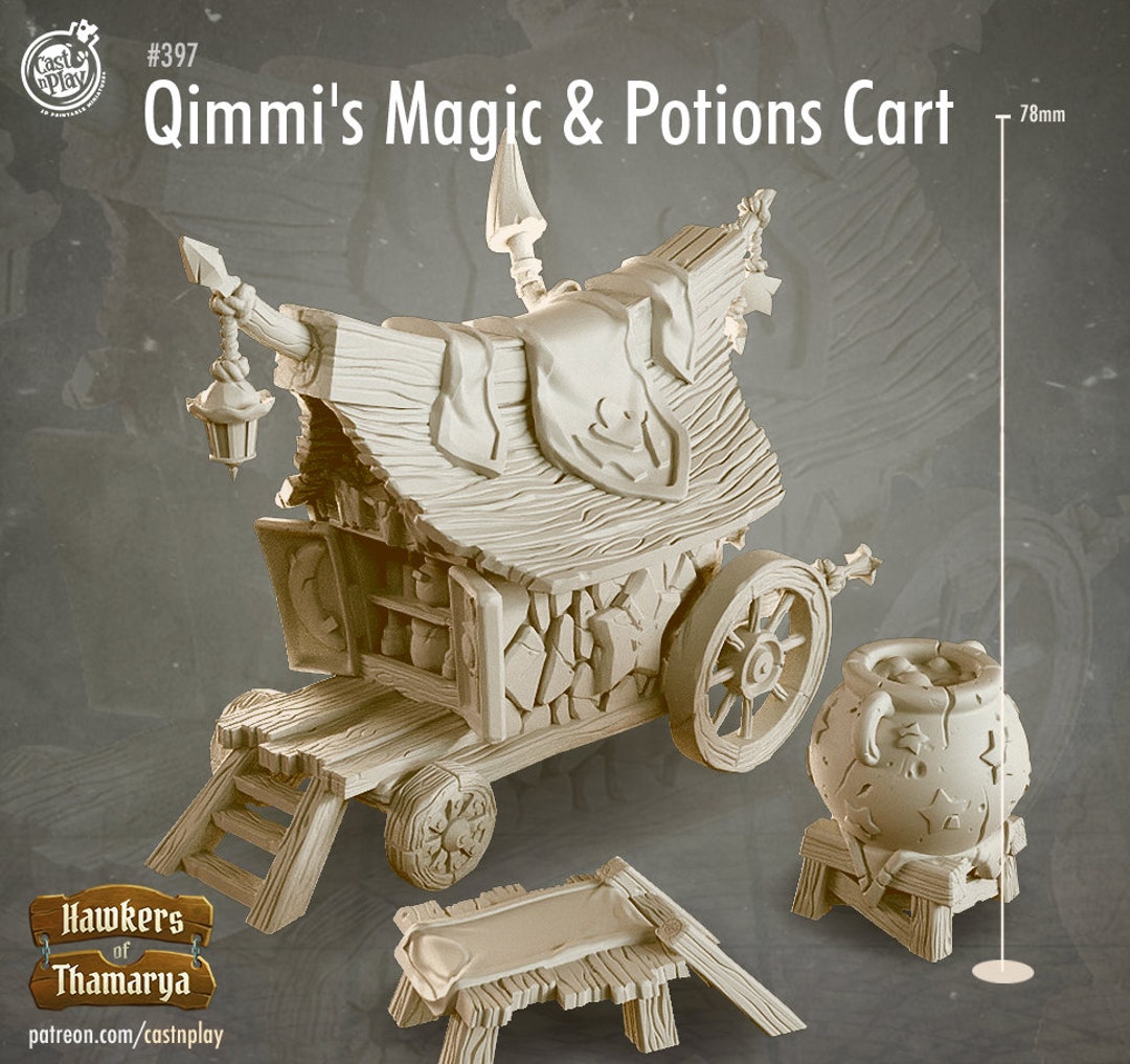 3D Printed Cast N Play Qimmi's Magic & Potions Kart 28mm 32mm DD - Etsy