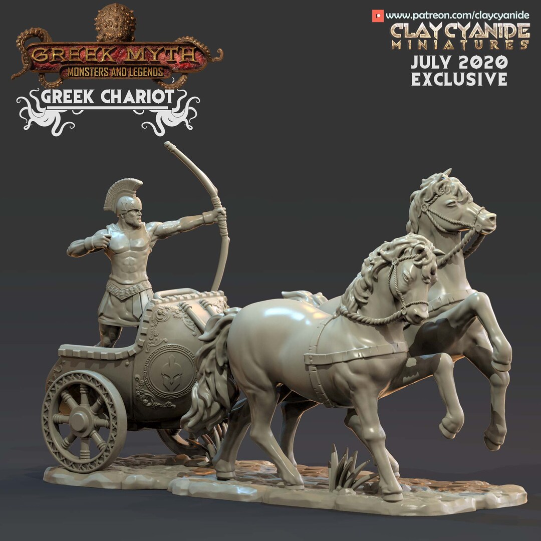 3D Printed Clay Cyanide Greek Chariot Greek Mythology Part 2 28 32 Mm D ...