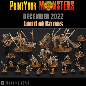 3D Printed Print Your Monsters Bones Dragon Land of Bones Set 28mm 32mm ...
