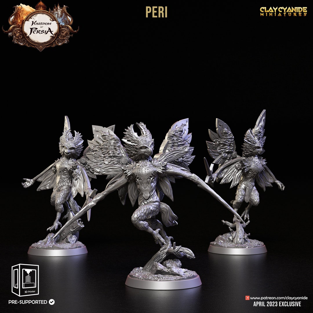 3D Printed Clay Cyanide Peri Kingdom of Persia 28 32 Mm D&D - Etsy