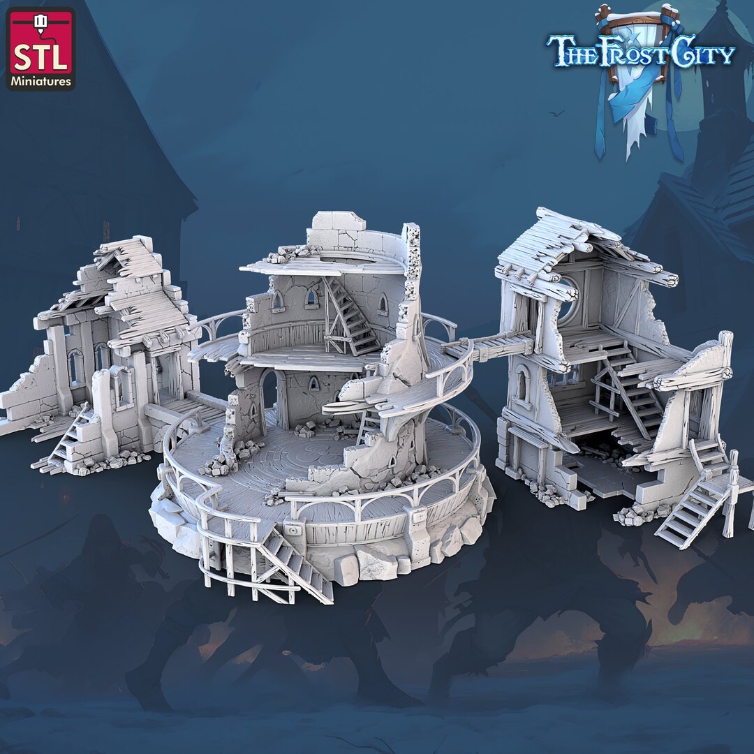 3D Printed STL Miniatures Silent Tower the Frost City 28 - 32mm War Gaming D&D - Etsy