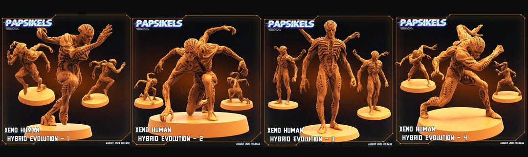 3D Printed Papsikels August 2023 - Xenowars Genesis Xeno Human Hybrid ...