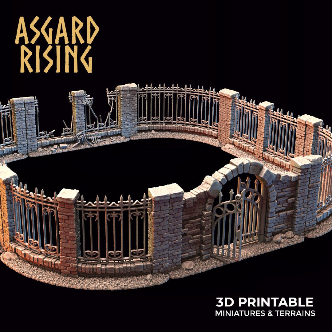 3D Printed Asgard Rising Cemetery Iron Wall Gate Set A 28mm-32mm ...