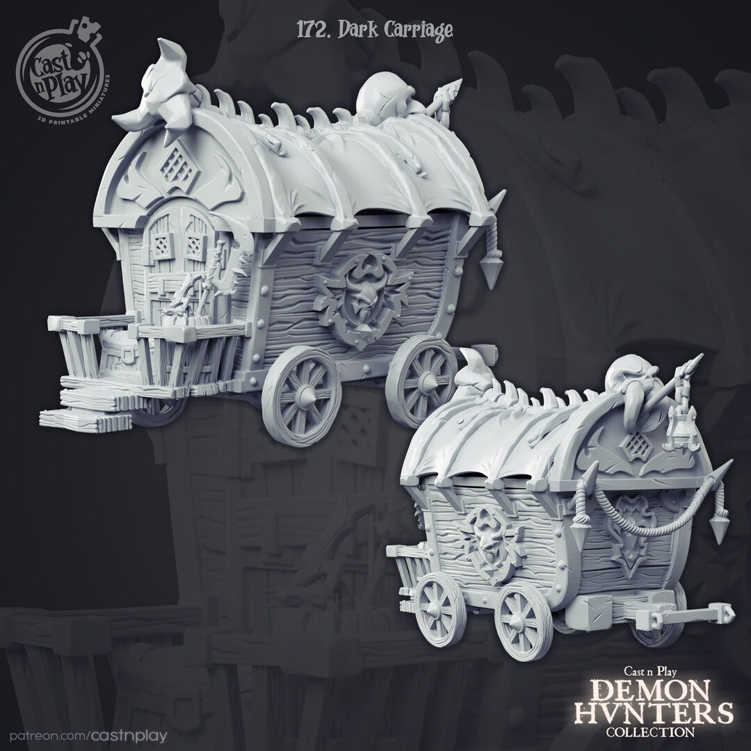 3D Printed Cast N Play Demon Hunters Carriage 28mm 32mm D&D - Etsy